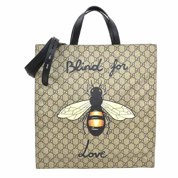 Gucci | Bags | Gucci Handbag Shoulder Bag Bee Print Gg Supreme Canvas ...